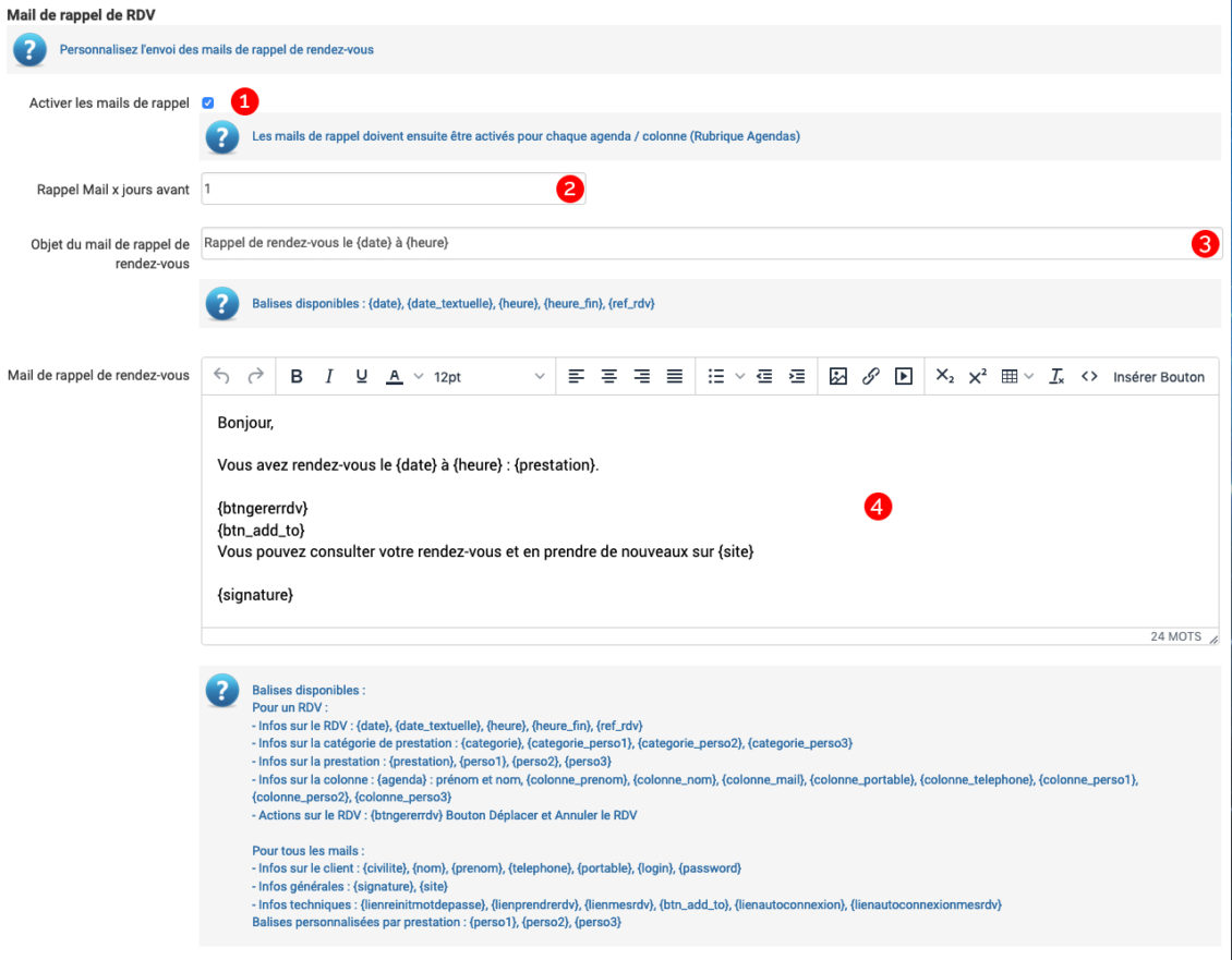 Configurer les préférences de mes rappels de mails / SMS - Ressources ...