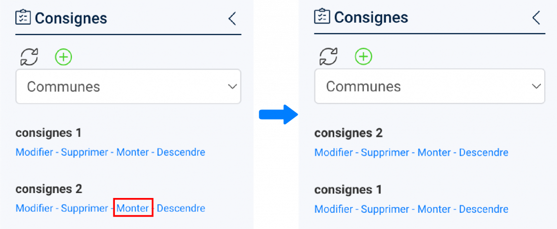 Gestion des consignes