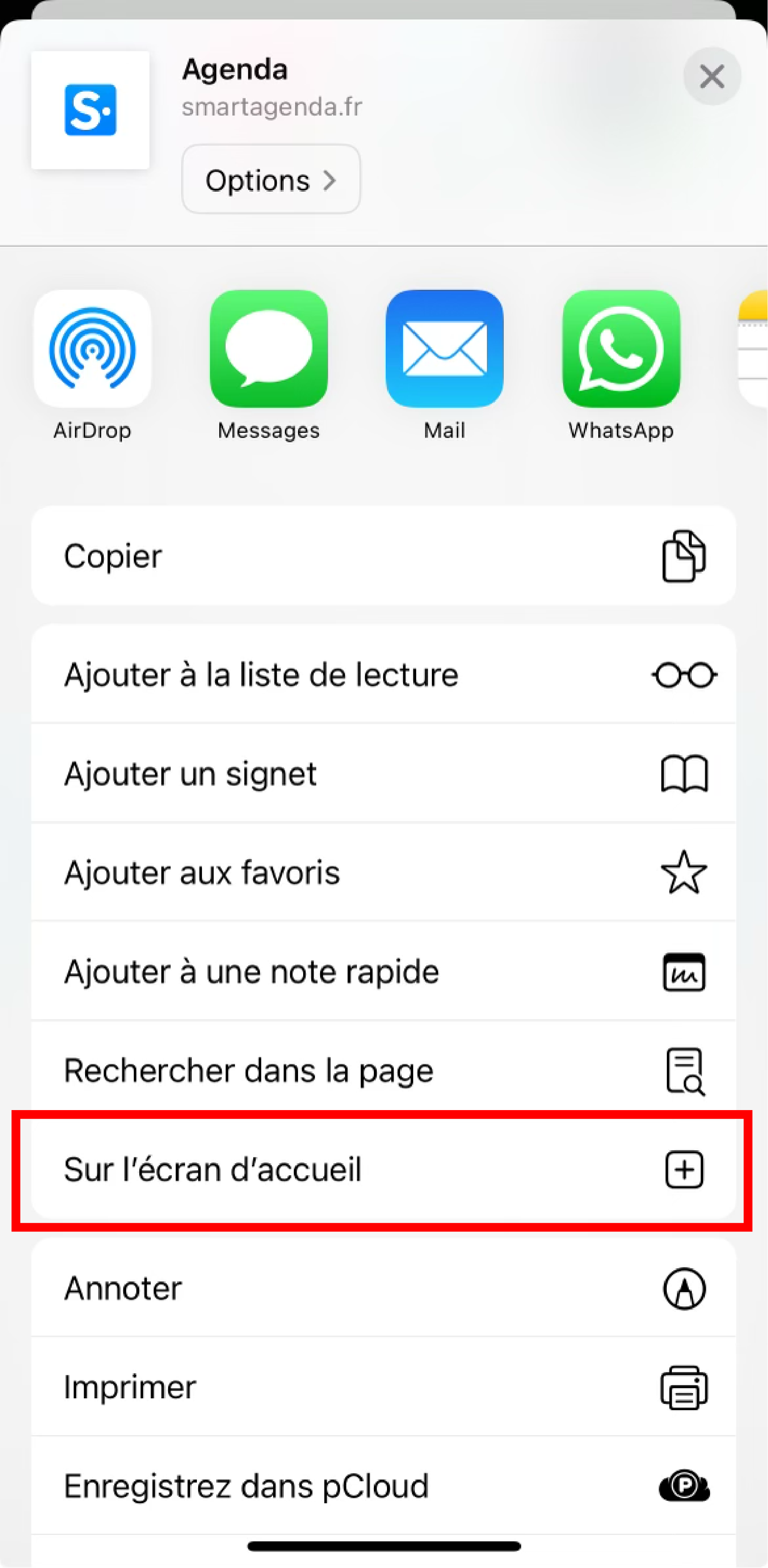 Consulter mon agenda sur mon mobile